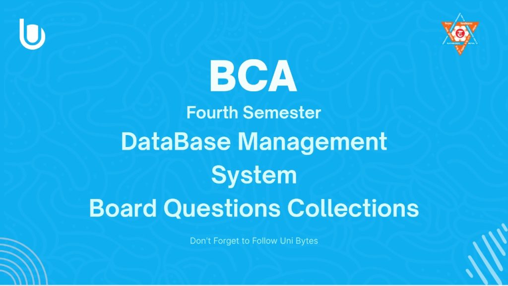 BCA Fourth Semester Database Management System(DBMS) Board Questions ...