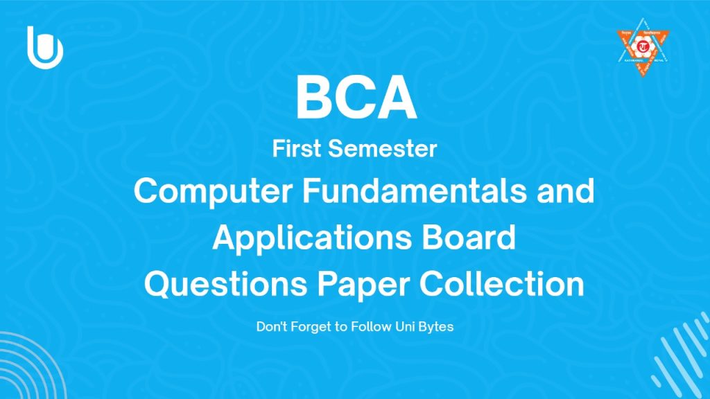 BCA First Semester Computer Fundamentals and Applications Boards ...