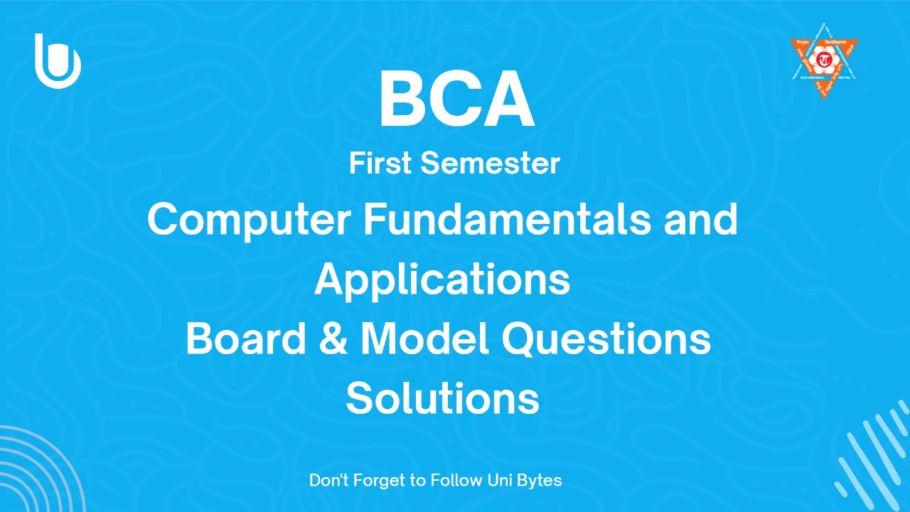 BCA First Semester Computer Fundamentals And Applications Board & Model ...