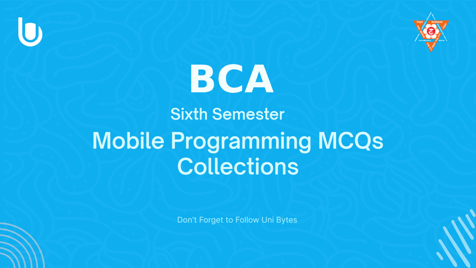 BCA Sixth Semester Mobile Programming MCQs Collections