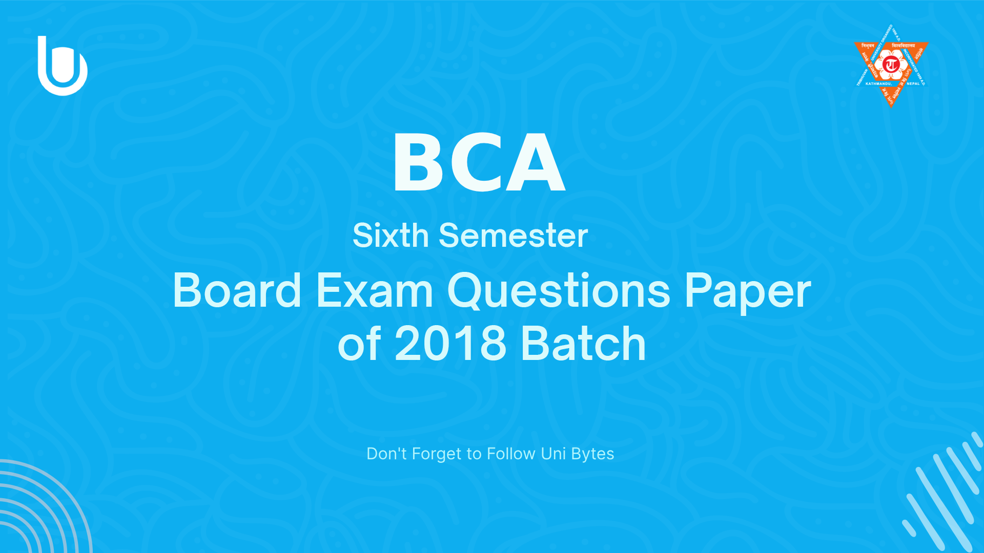 BCA Sixth Semester Board Questions Paper Of 2018 Batch