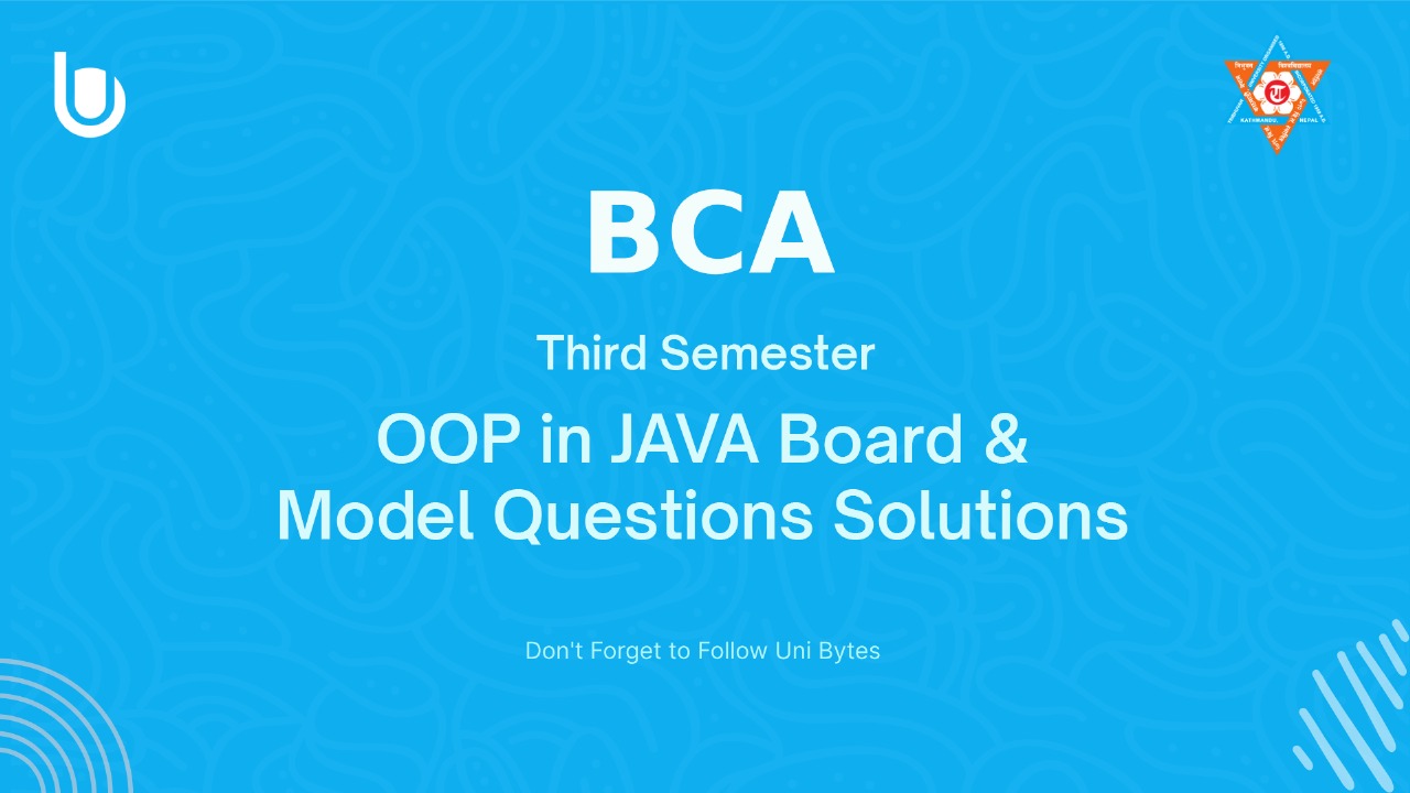 OOP In JAVA Board And Model Questions Paper Solutions